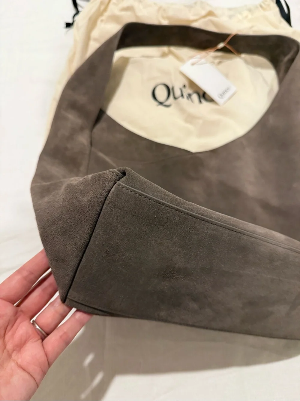 Quince | Bags | New Quince Italian Suede Slouchy Shoulder Bag Pebble 5 ...